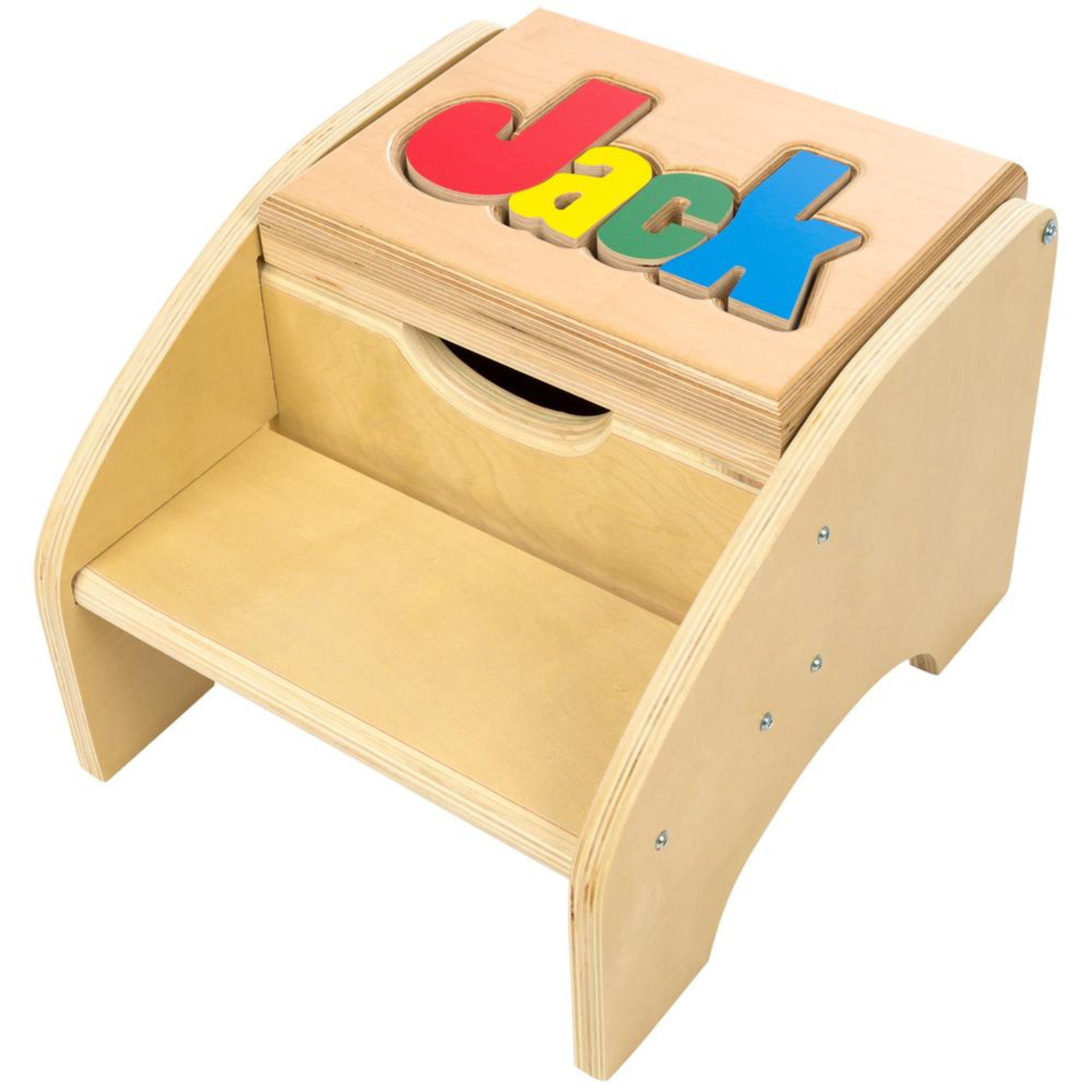 Maple Two Step Puzzle Name Stool For Kids maple-two-step-puzzle-name-stool-for-kids