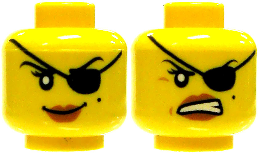 Buy LEGO Minifigure Parts Female Head with Eye Patch and Beauty Mark ...