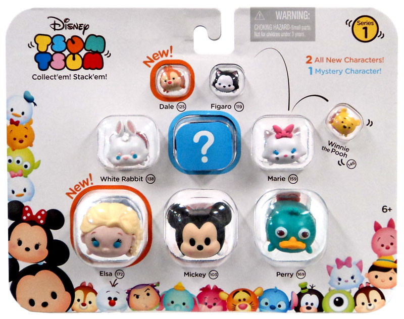 Disney Tsum Tsum Series 1 Dale, Figaro, Pooh, White Rabbit, Marie, Elsa ...