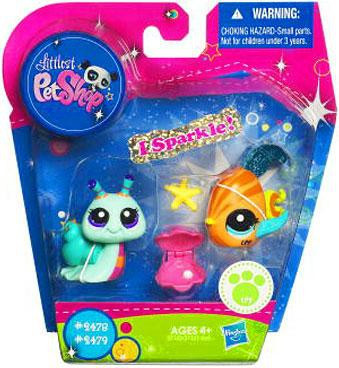 Littlest Pet Shop Fish Snail Exclusive Figure 2-Pack Hasbro Toys - ToyWiz