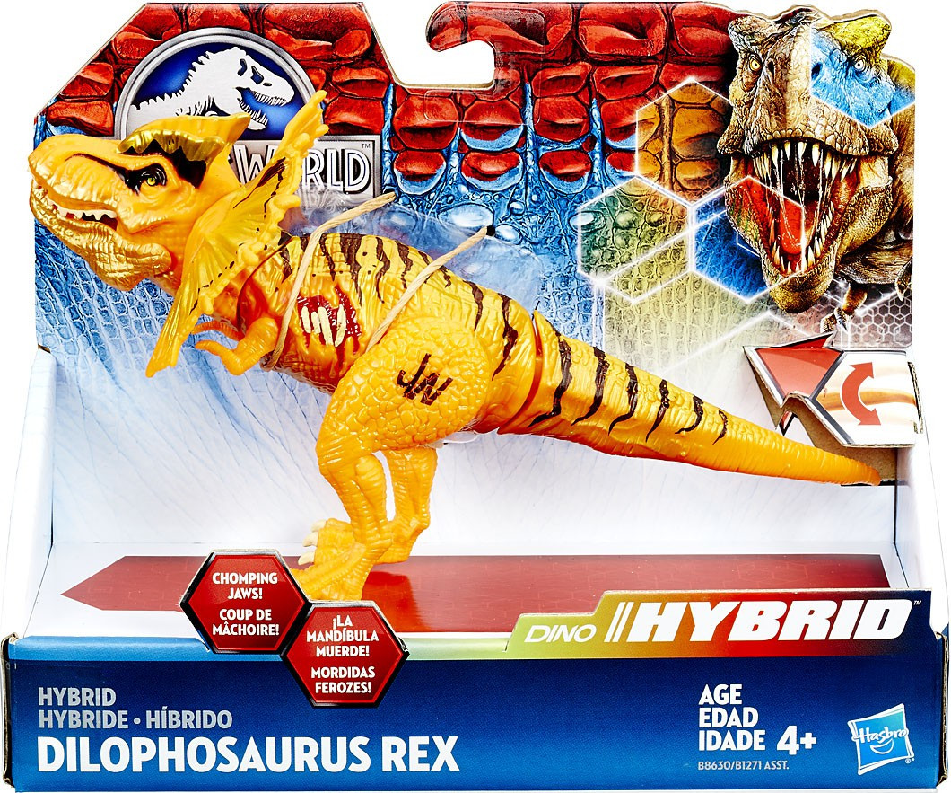 Jurassic World Bashers Biters Hybrid Dilophosaurus Rex Action Figure ...