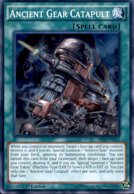 YuGiOh Machine Reactor Structure Deck Single Card Super Rare Ancient Gear Catapult SR03-EN021 ...