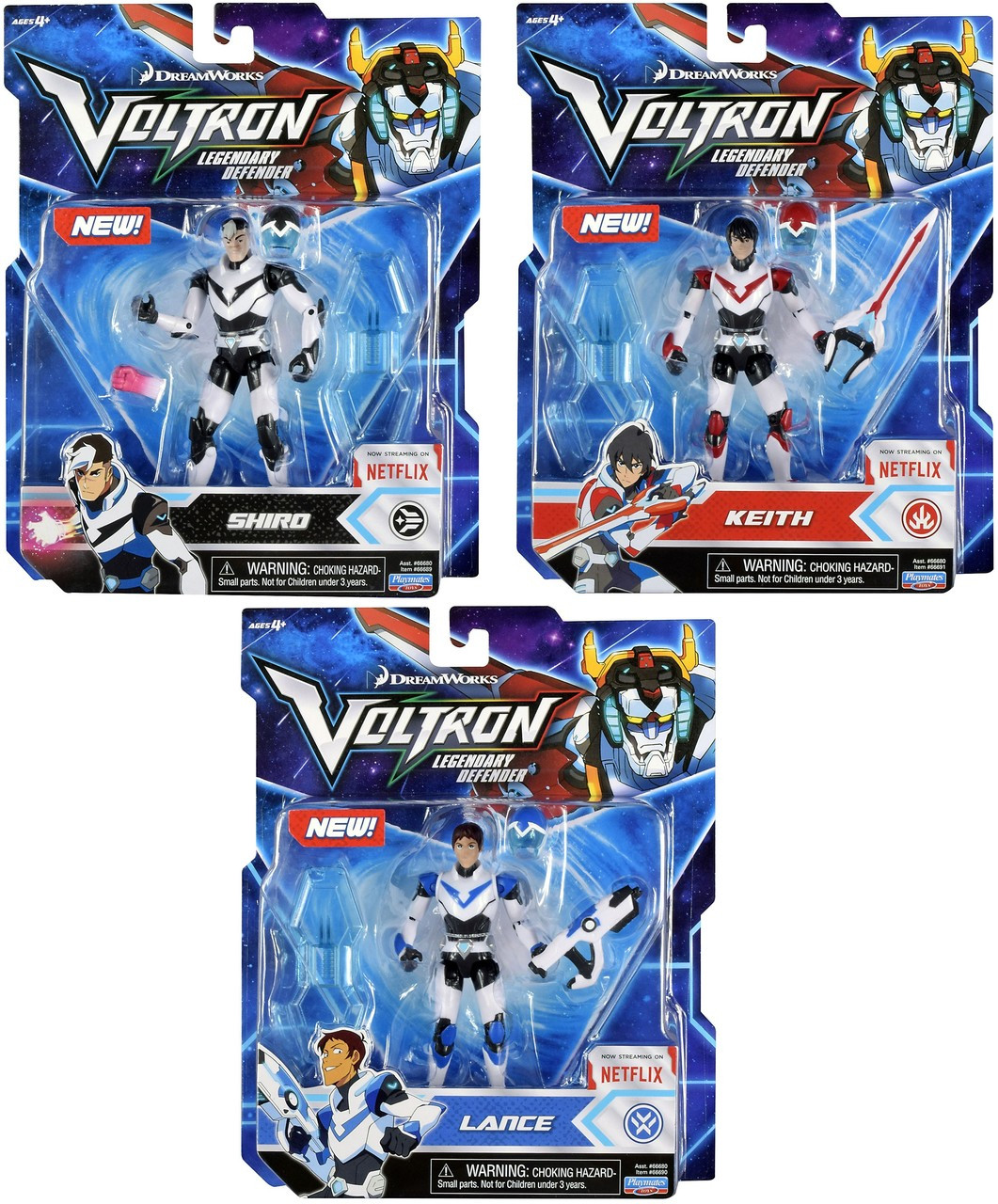 Voltron Legendary Defender Shiro, Lance Keith Set of 3 Basic Action ...