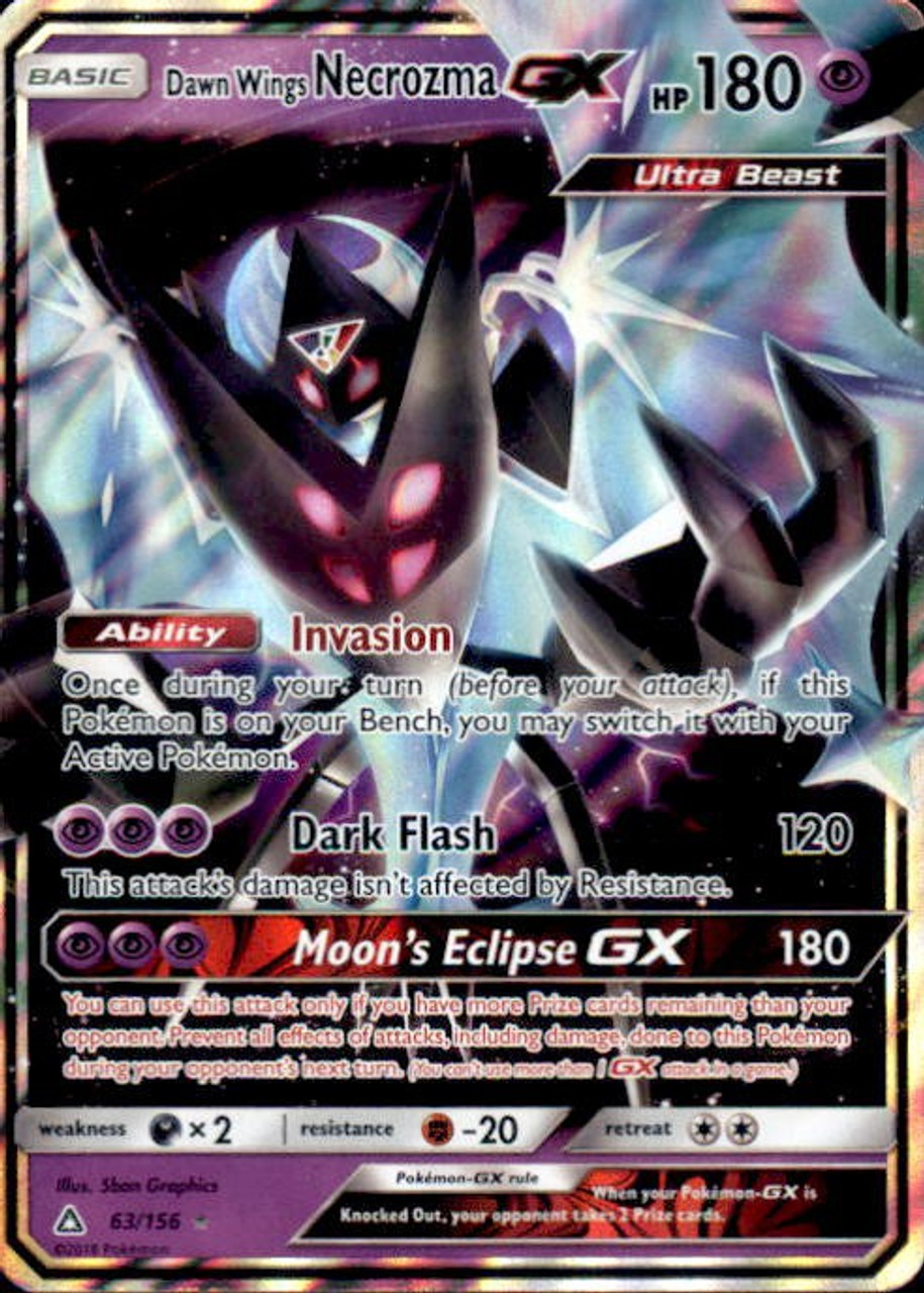 Pokemon Sun Moon Ultra Prism Single Card Ultra Rare Holo Dawn Wings Necrozma-GX 63 - ToyWiz
