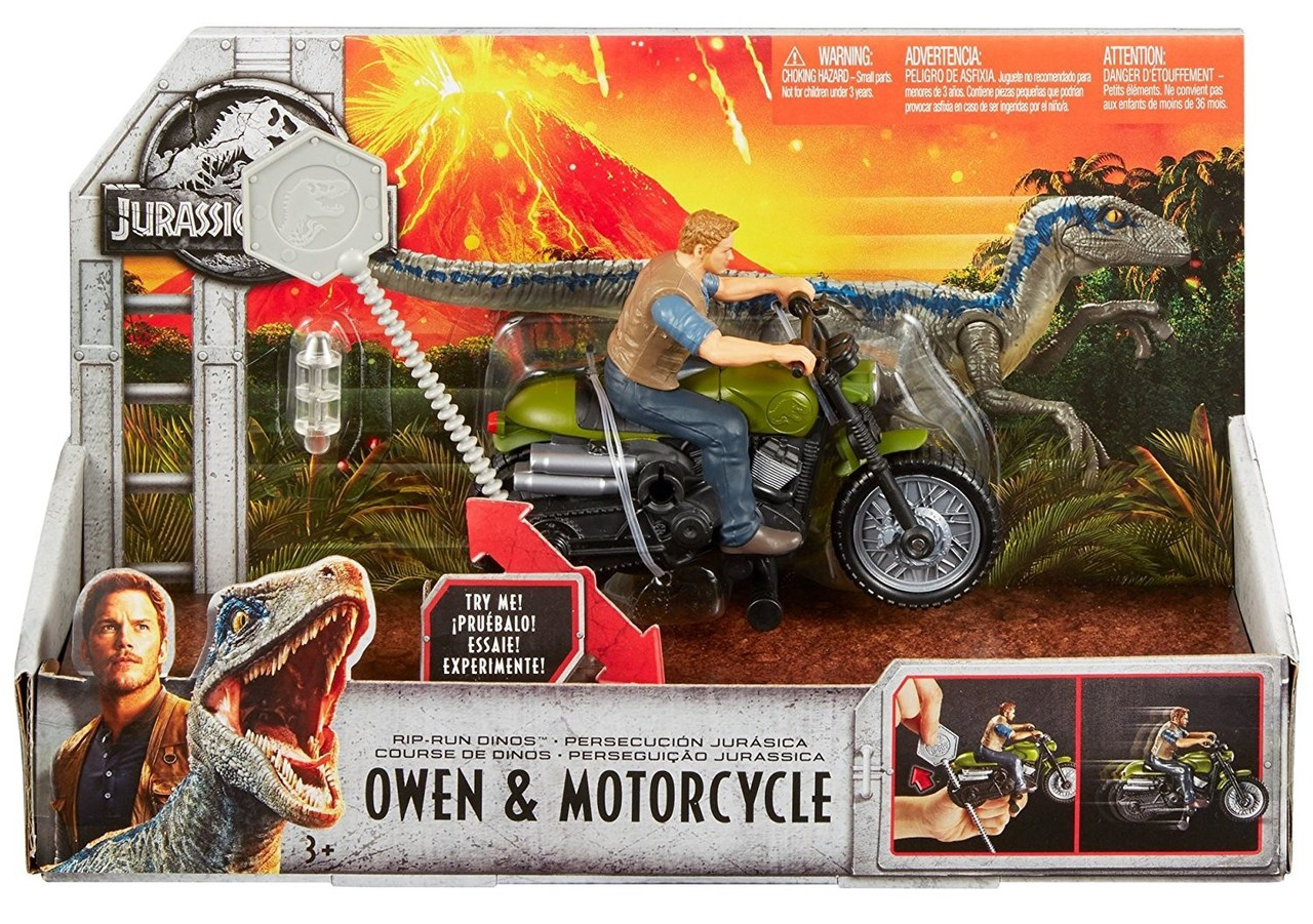 Jurassic World Fallen Kingdom Rip Run Dinos Owen Motorcycle Action Toy Mattel Toywiz