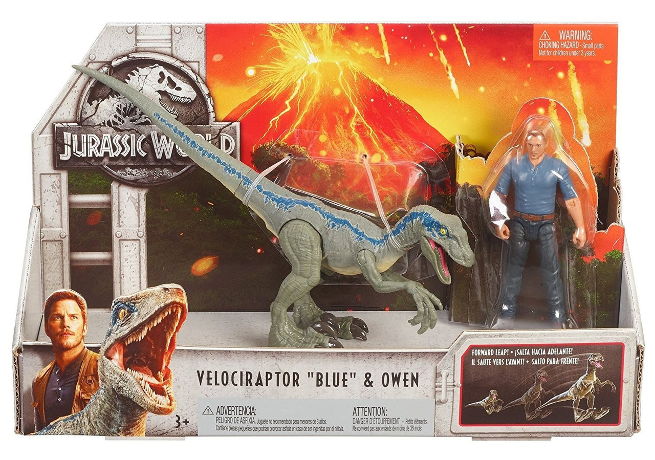 Jurassic World Fallen Kingdom Story Pack Velociraptor Blue Owen Action Figure Mattel Toywiz