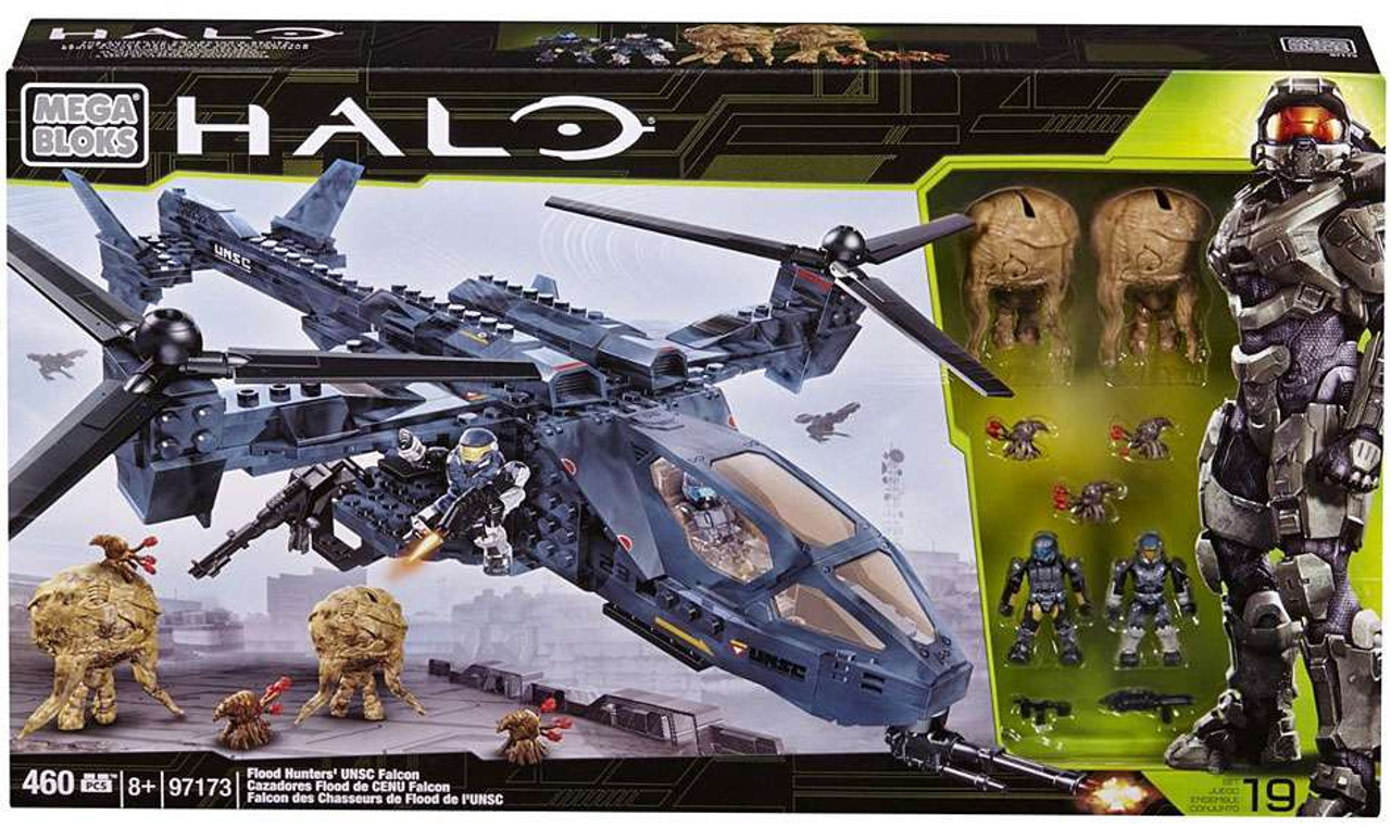 Mega Bloks Halo Flood Hunters Unsc Falcon Exclusive Set 97173 Toywiz
