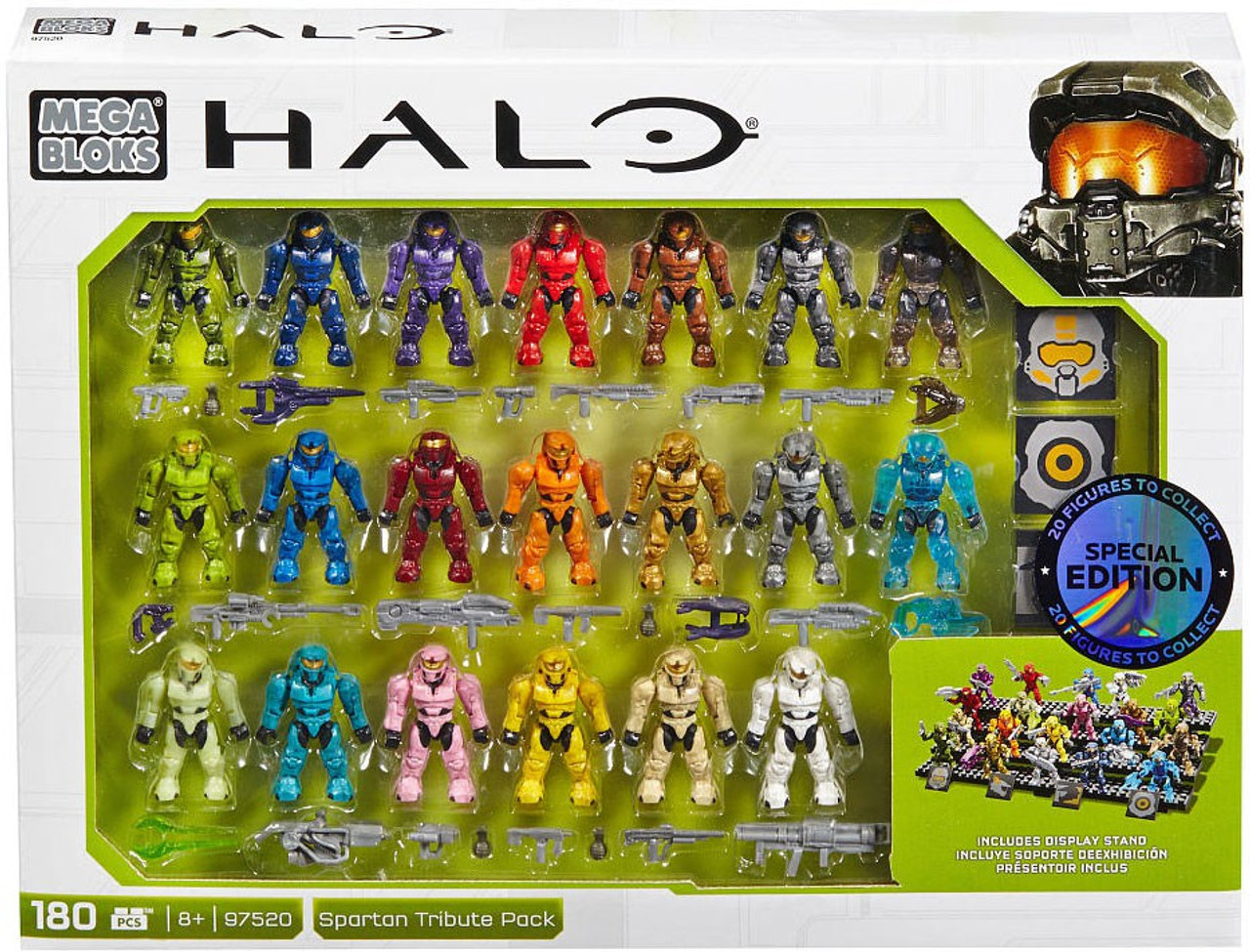 Mega Bloks Halo Spartan Tribute Pack Exclusive Minifigure 20-Pack 97520 ... Mega Bloks Halo Spartan Tribute Pack Exclusive Minifigure 20-Pack 97520 ...