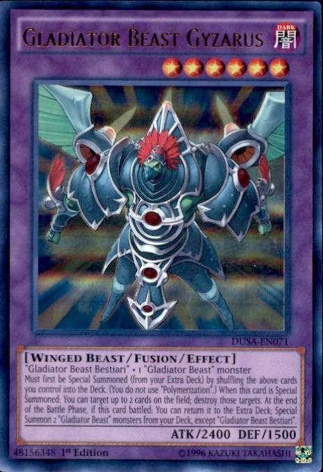 YuGiOh Duelist Saga Single Card Ultra Rare Gladiator Beast Gyzarus DUSA ...
