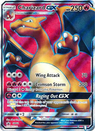 Pokemon Sun Moon Promo Single Card Full Art Rare Charizard-GX SM60 - ToyWiz