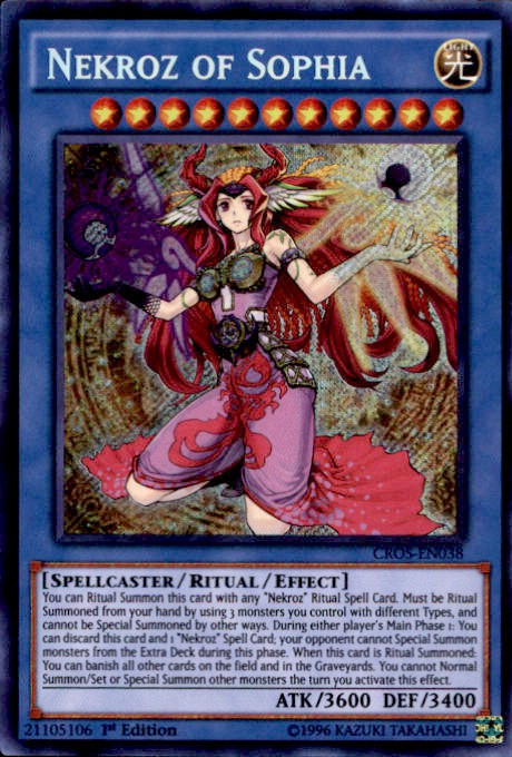 YuGiOh Crossed Souls Single Card Secret Rare Nekroz of Sophia CROS-EN038 - ToyWiz
