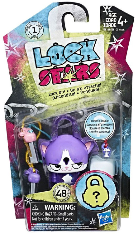 Lock Stars Series 1 Purple Cat Figure Hasbro Toys - ToyWiz