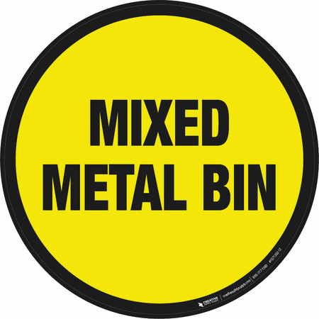 Mixed Metal Bin Floor Sign | Creative Safety