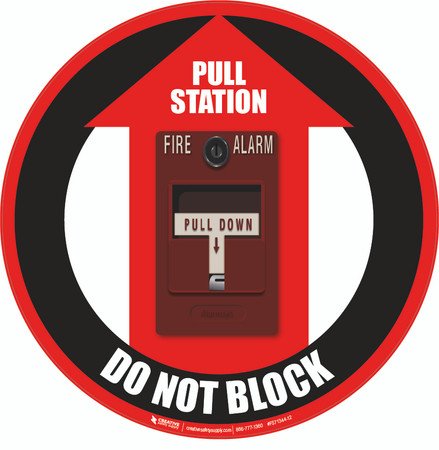 Fire Alarm Pull Station Do Not Block Floor Sign Floor S