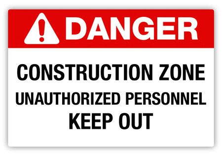 Danger - Construction Zone Label | Creative Safety Supply