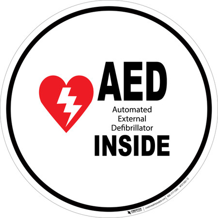 AED Inside - Floor Sign | Creative Safety Supply
