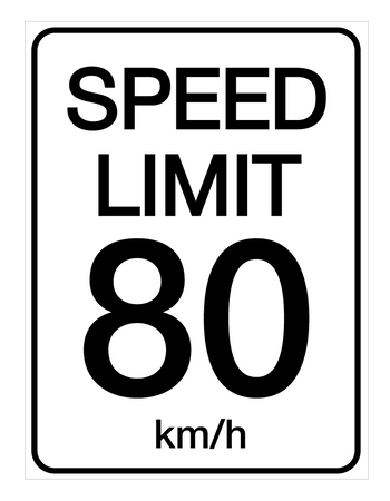 Speed Limit 80 kmh - Wall Sign | Creative Safety Supply