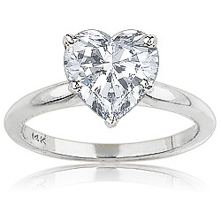 Heart Shaped CZ Classic Style Solitaire Engagement Ring - Mystique of ...