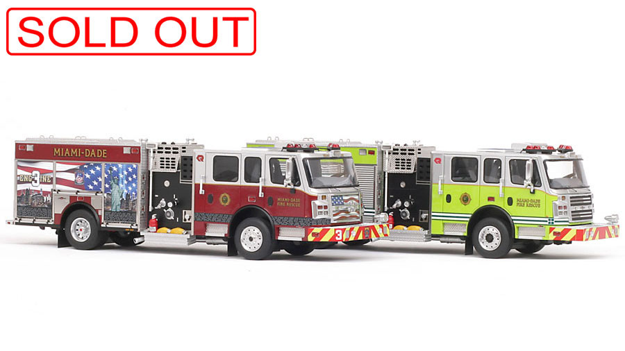 Fire Replicas Miami Dade Fire Rescue Rosenbauer Engine 2-piece Set ...