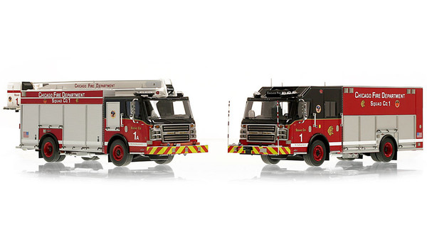 Fire Replicas Chicago Fire Department Rosenbauer Squad 1/1A Set Scale ...