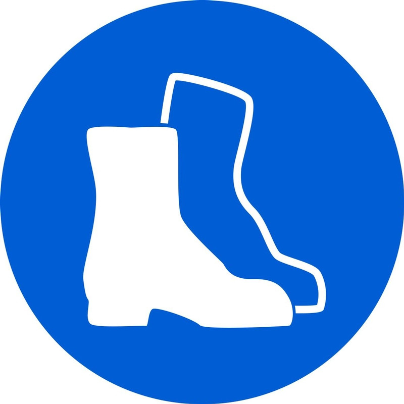 ISO Mandatory Safety Sign- Wear Foot Protection Sign - Plastic - 6''