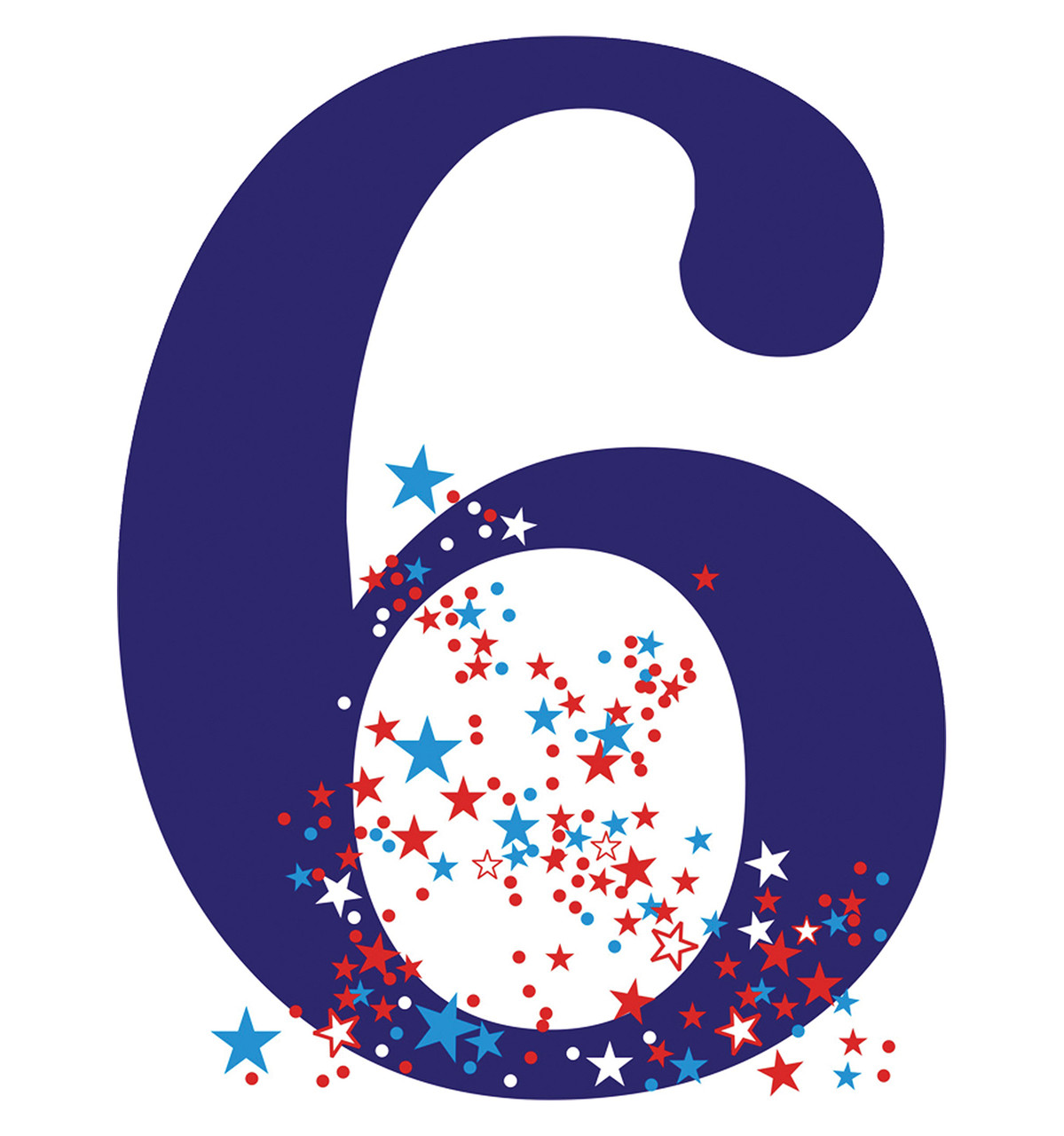 Life-size Number 6 Cardboard Standup | Cardboard Cutout