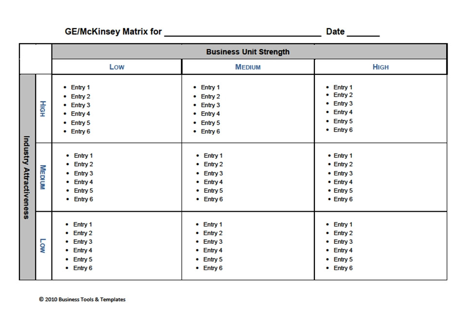 Word Strategic Planning Template SWOT, BCG Matrix, GE-McKinsey Matrix