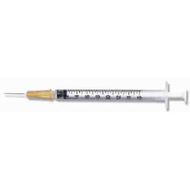 BD Syringe 1ml 25 Gauge 5/8 Inch Needle 100/box (309626 ...
