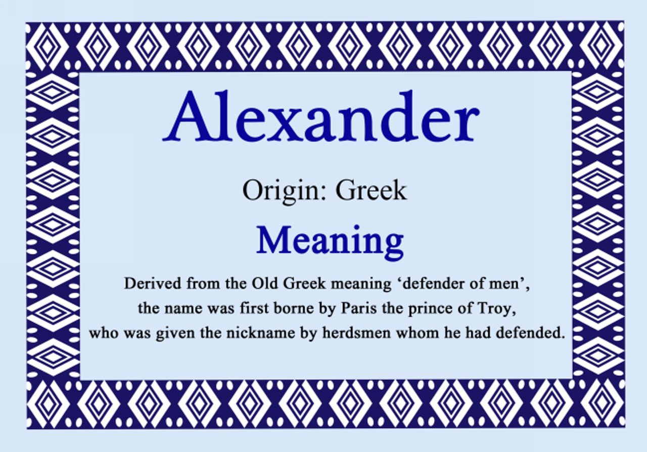 Alexander Personalised Name Meaning Certificate The Card Zoo alexander-personalised-name-meaning-certificate-the-card-zoo