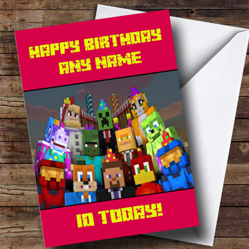 Minecraft Personalised Birthday Card - The Card Zoo