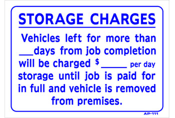 Sign - Minimum Charge $_______ (10in x 14in) - Emissions Depot®