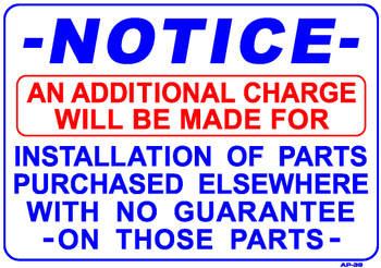 Sign - Minimum Charge $_______ (10in x 14in) - Emissions Depot®