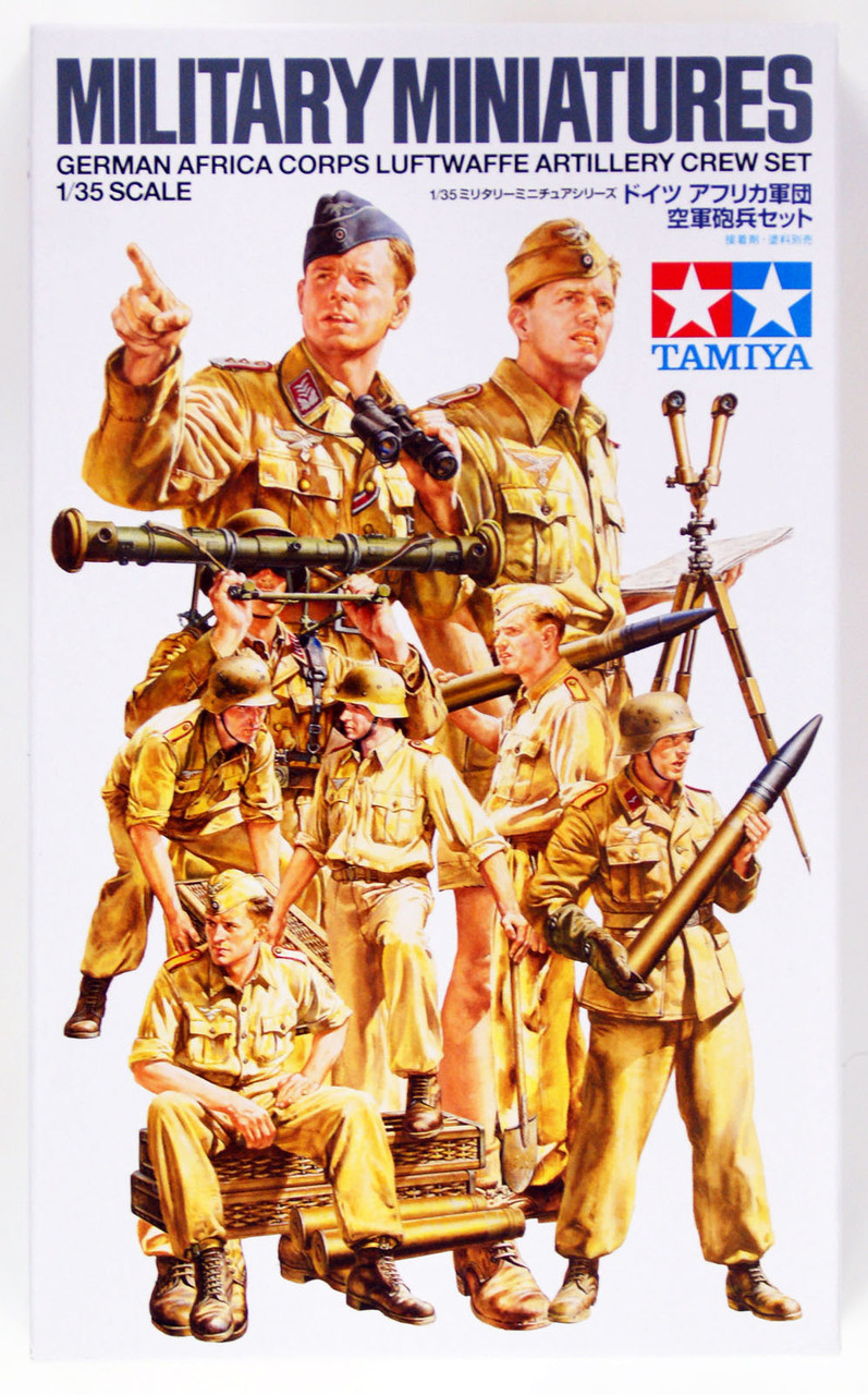 Tamiya 35343 German Artillery Crew Set Africa Corps Luftwaffe 1/35 ...