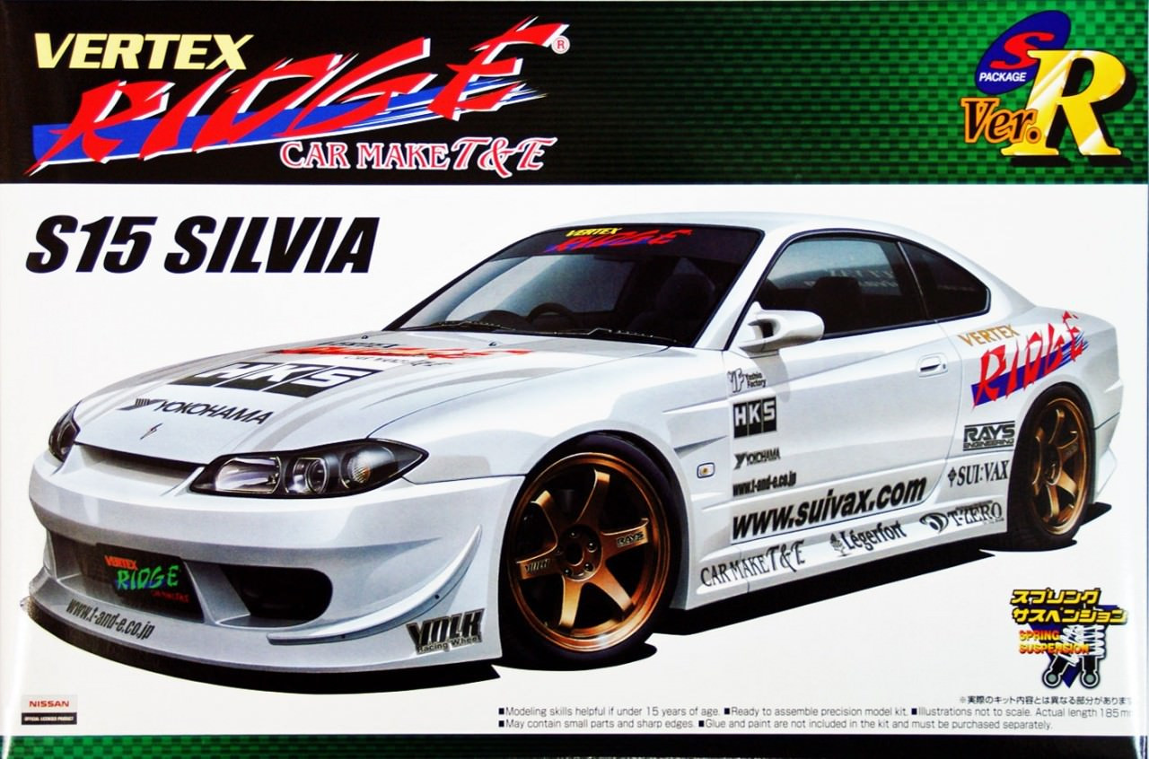 Aoshima 43516 Nissan Silvia (S15) VERTEX RIDGE VERSION 1/24 Scale Kit ...
