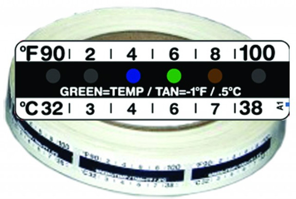 Temperature Strip F°/C° Scales with Adhesive 4000/Roll Free Shipping ...