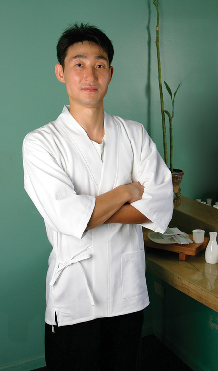 Sushi Chef Coat in White Fineline Twill - Culinary Classics