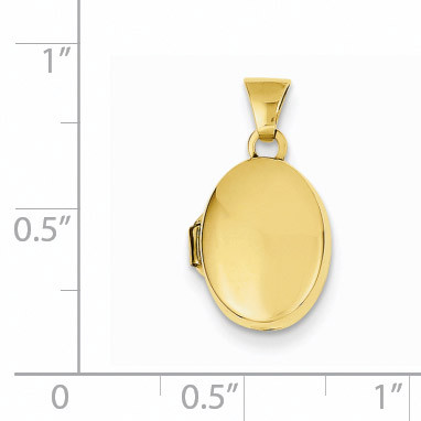 Plain Polished Oval Locket 14k Gold XL122 - HomeBello
