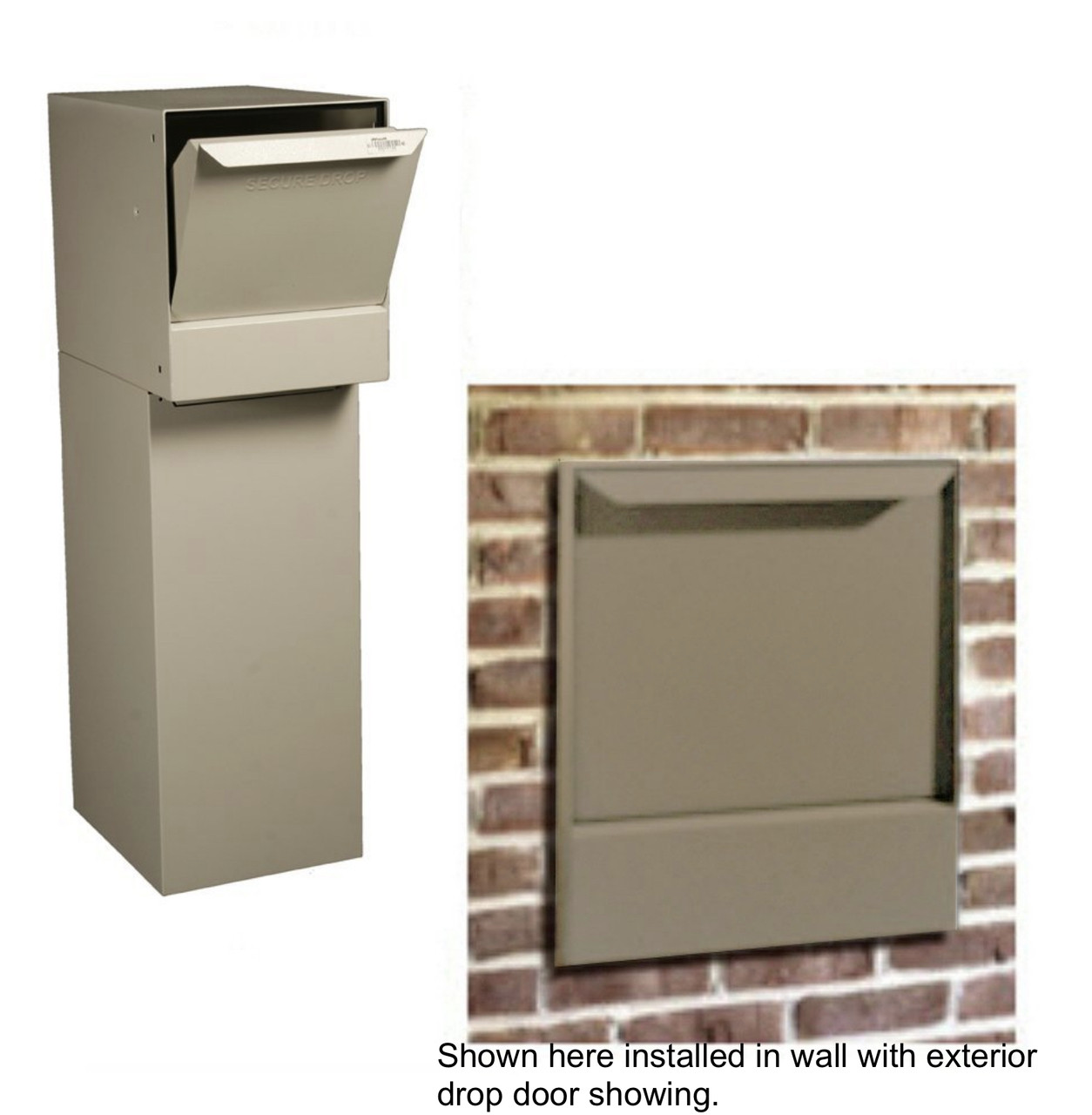 Through the Wall Package Drop Box - Locking Security Mailbox