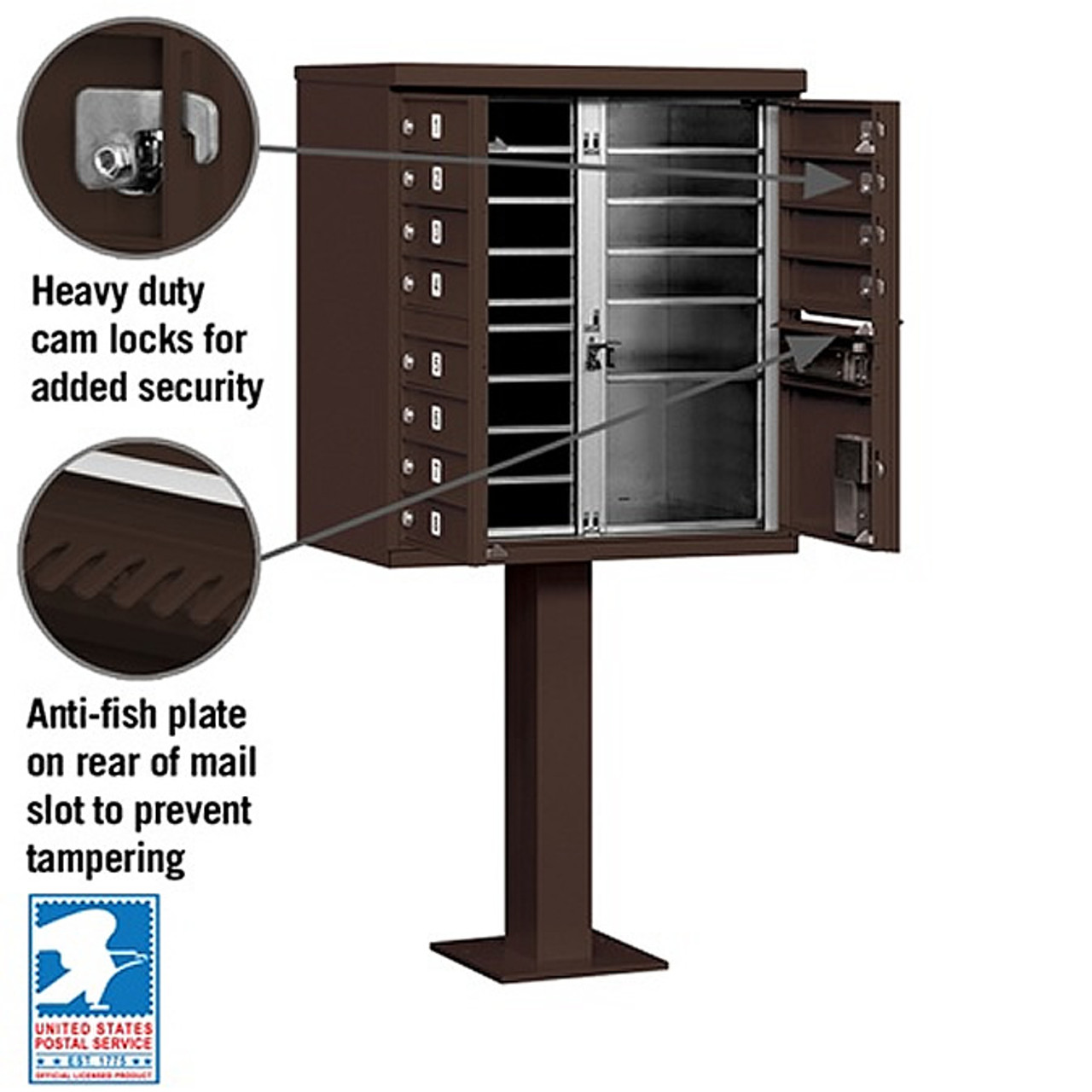 Cluster Mailbox 12 Unit USPS Approved CBU With Pedestal Locking cluster-mailbox-12-unit-usps-approved-cbu-with-pedestal-locking