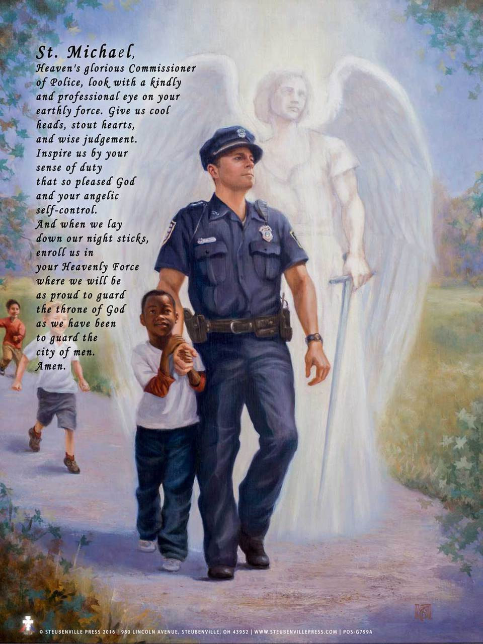 The Protector: Police Guardian Angel Poster with Prayer to St. Michael ...