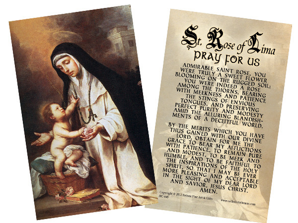 St. Rose of Lima Holy Card - Catholic to the Max - Online Catholic Store