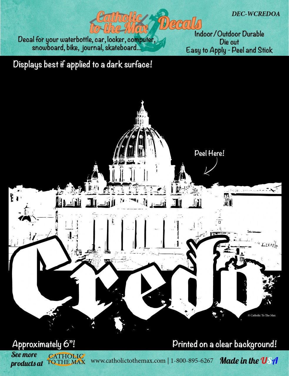 Credo Decal - Catholic to the Max - Online Catholic Store