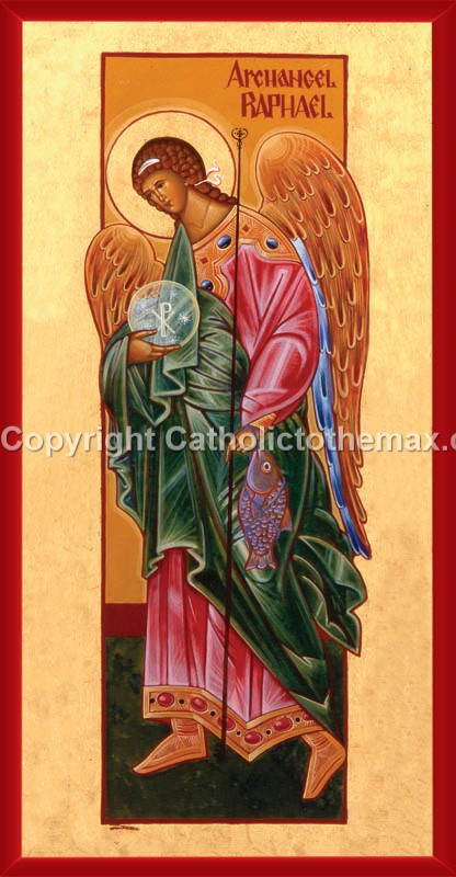 The Archangel Raphael Icon Wall Plaque - Catholic to the Max - Online ...