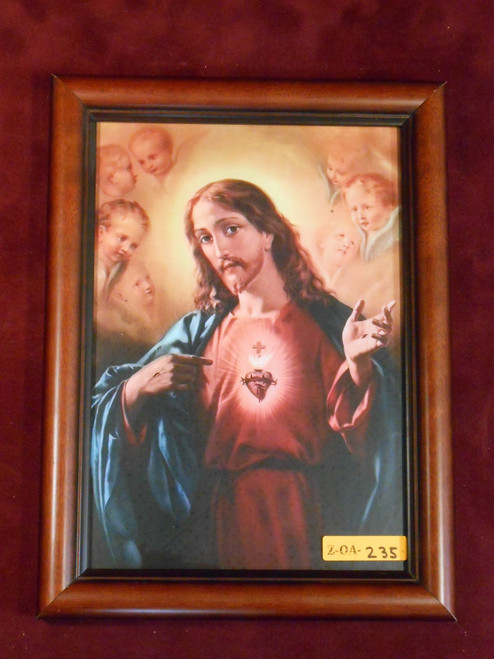 Sacred Heart of Jesus Surrounded by Angels Framed Art - Catholic to the ...