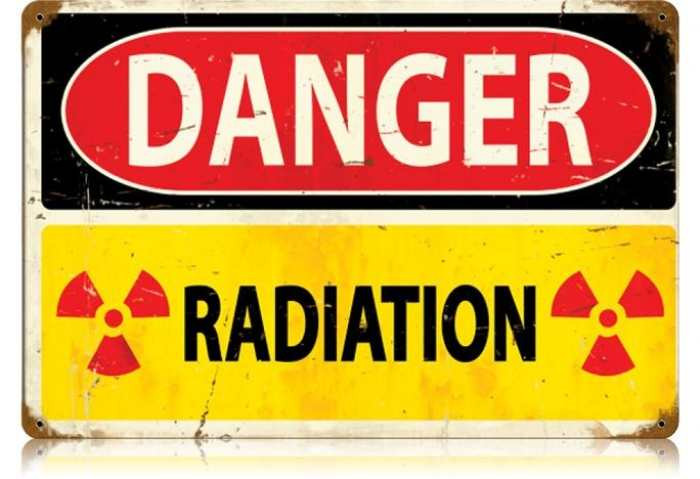 Retro Danger Radiation Metal Sign 18 x 12 Inches