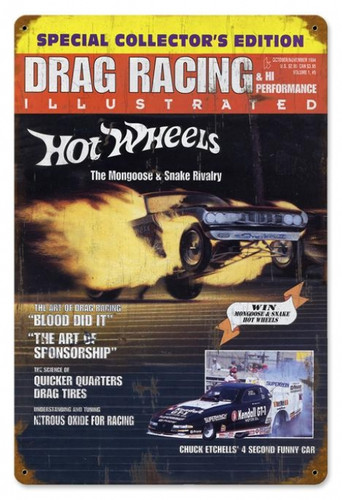 Vintage Speed Racing Metal Sign 12 x 18 Inches