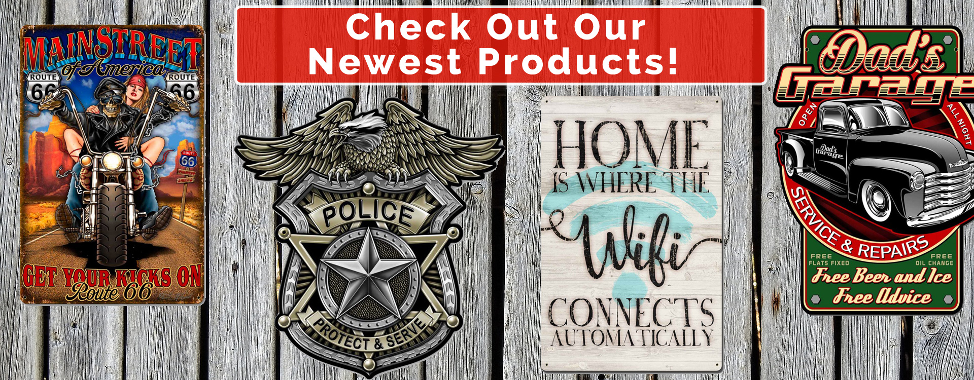 Retro/Vintage Metal Signs and Wall Clocks