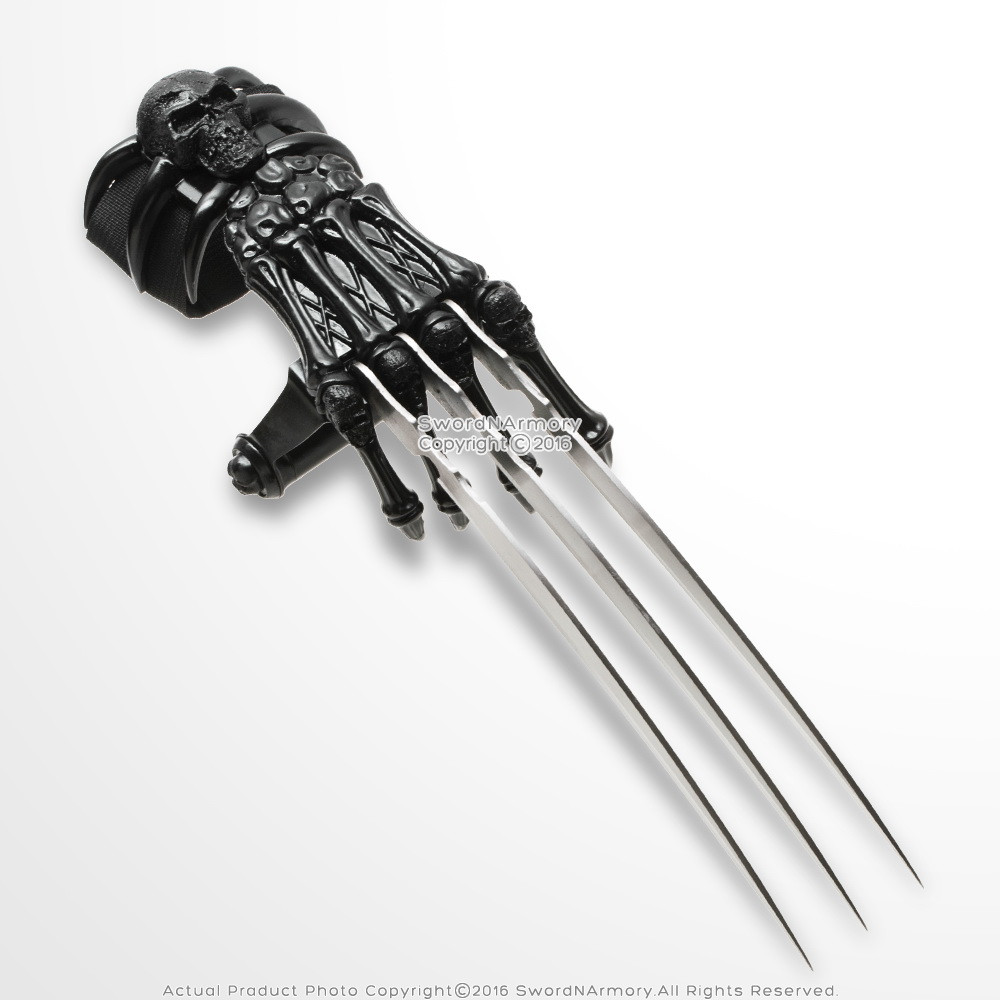 Black Zombie Gear Demon Bones Tri-Bladed Fantasy Skull Hand Claw