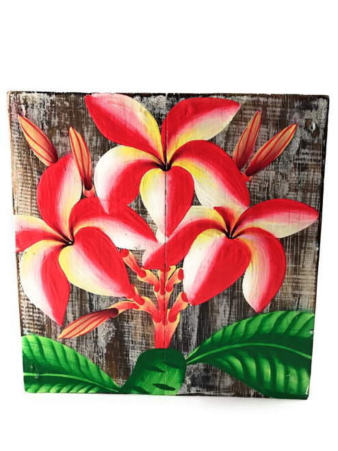 Wooden Panel Paintings: Floral paintings on wooden planks panels