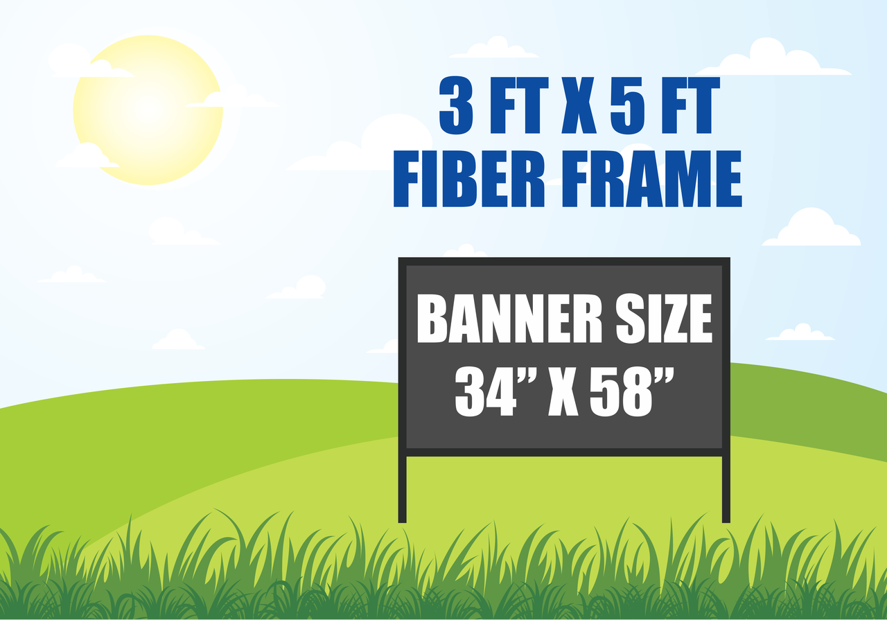 3 ft x 5 ft Outdoor Banner Stand In Ground Fiber Frame